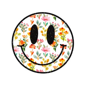 Retro Happy Flowers Png-vintage Sublimation Distressed Shirt Design ...