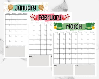 12 Month Printable - Etsy