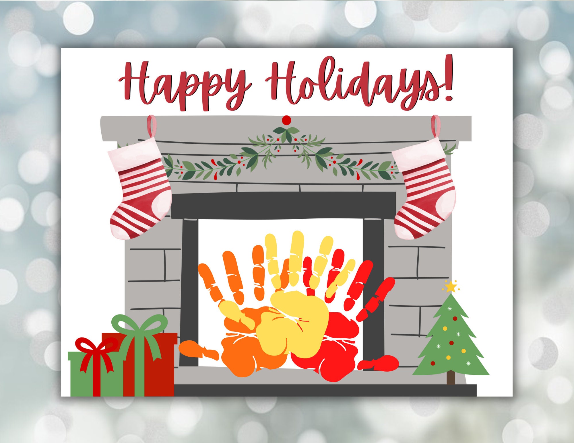 Handprint Art, Christmas Handprint Art, Holiday Craft, Handprint Craft ...