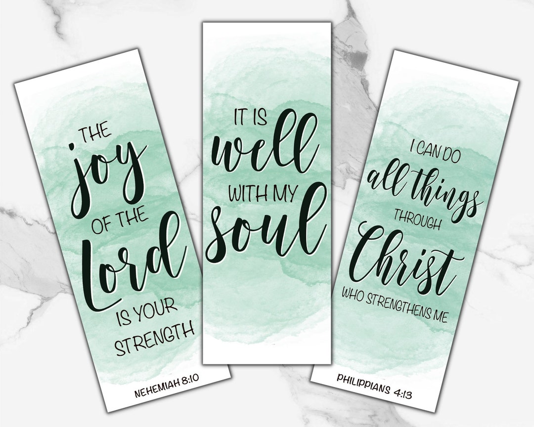 Set of 3 Printable Bookmarks, It is Well With My Soul, Bookmark ...