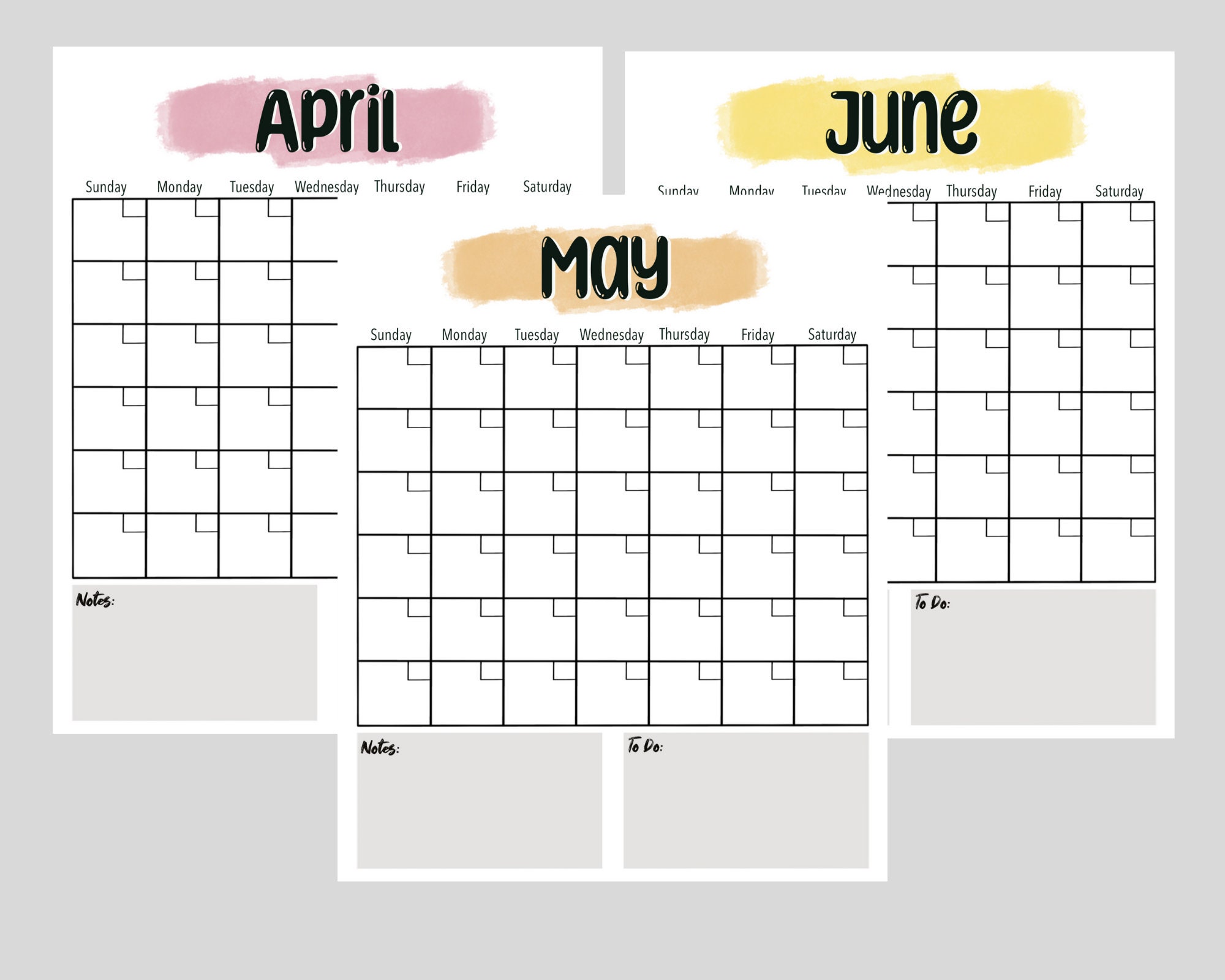Printable Calendar, 12 Month Printable Calendar, Vertical Blank ...