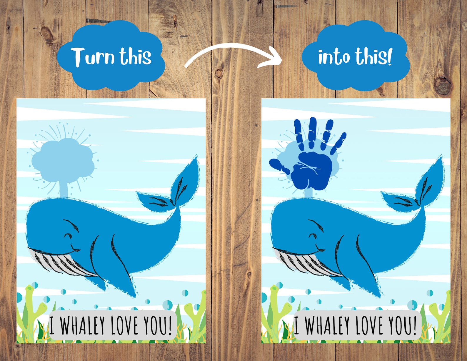 Handprint Art, Handprint Craft, Printable Handprint Art, Sea Animals ...