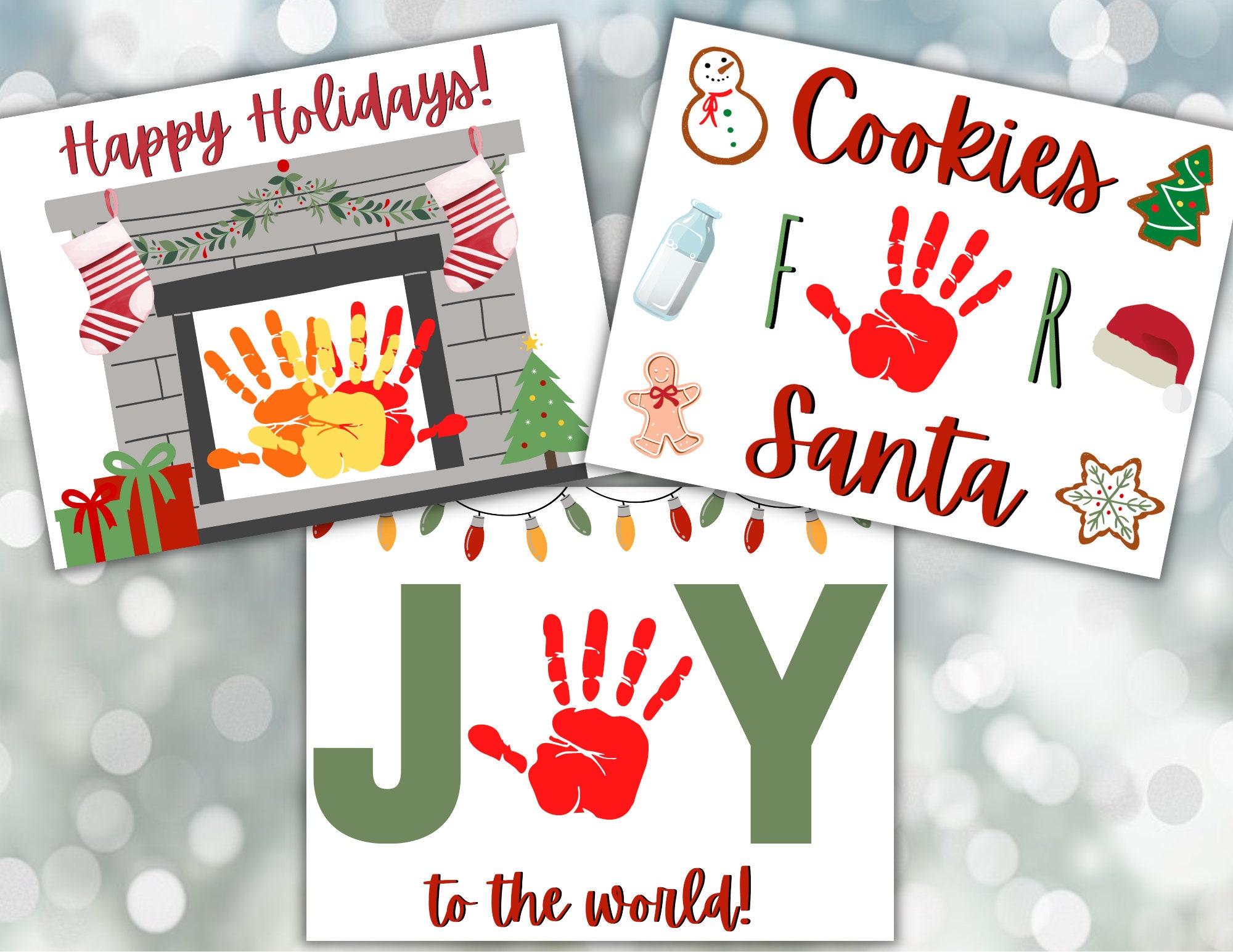 Handprint Art, Christmas Handprint Art, Holiday Craft, Handprint Craft ...