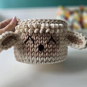Crochet Basket Sheep, Basket for Toys, Big Sheep Organizer, Storage ...