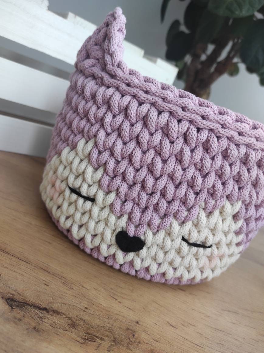 Crochet Basket Fox, Basket Bear, Fox Organizer, Storage Bin, Children's ...