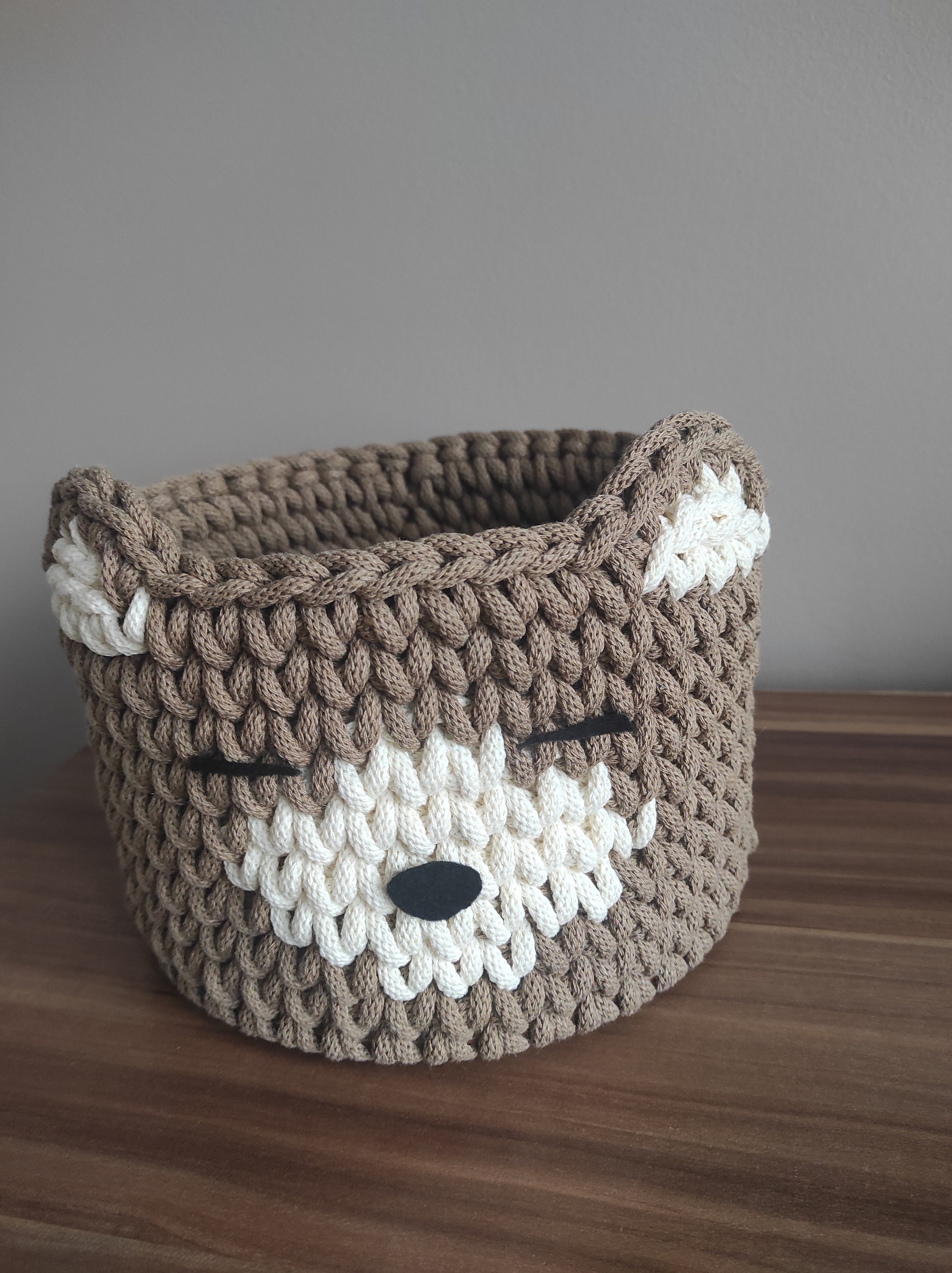 Crochet Basket Fox, Basket Bear, Fox Organizer, Storage Bin, Children's ...