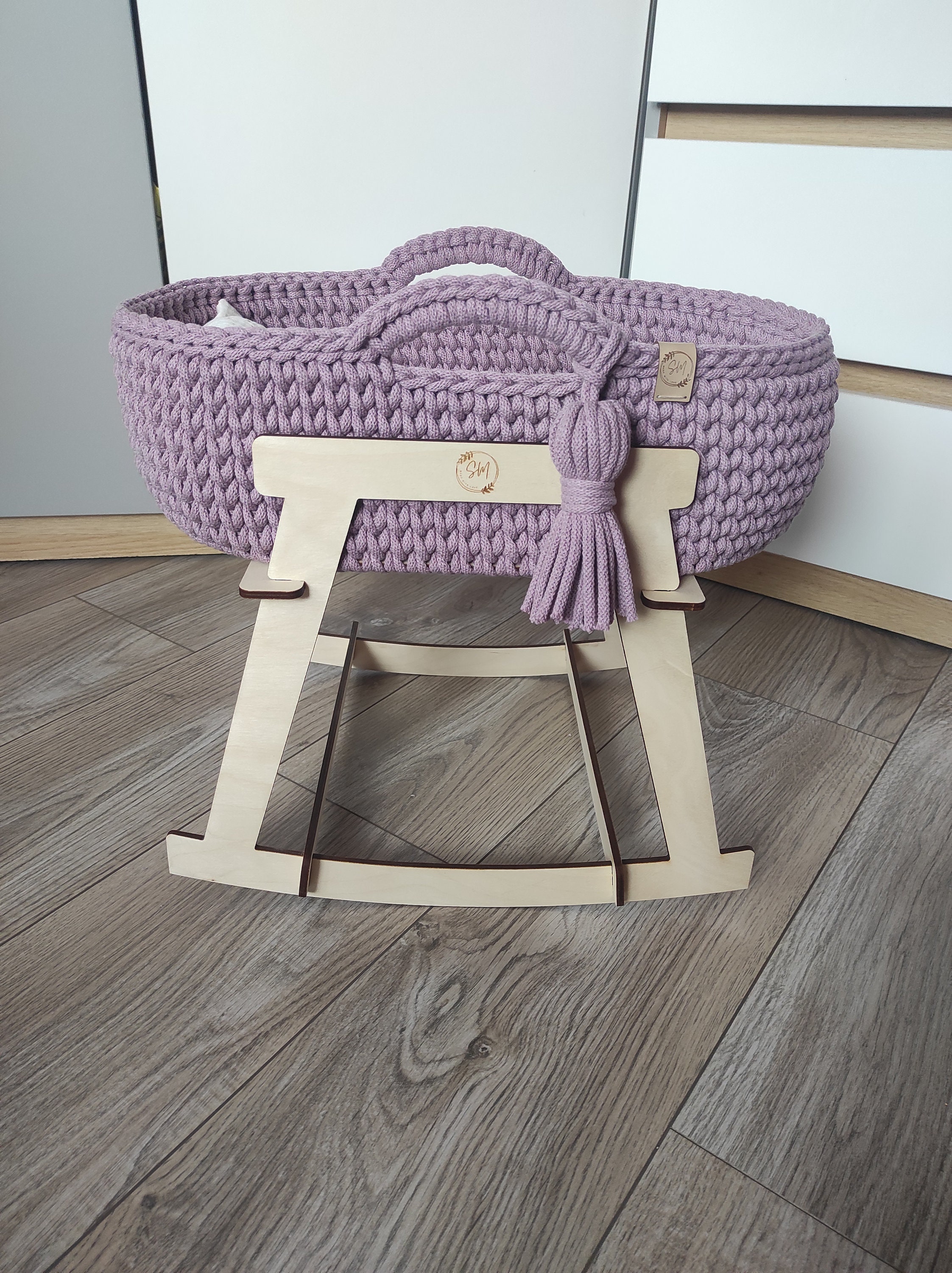 Cotton Rope Moses Basket for Doll, Crib for Minikane Doll, Bassinet for ...
