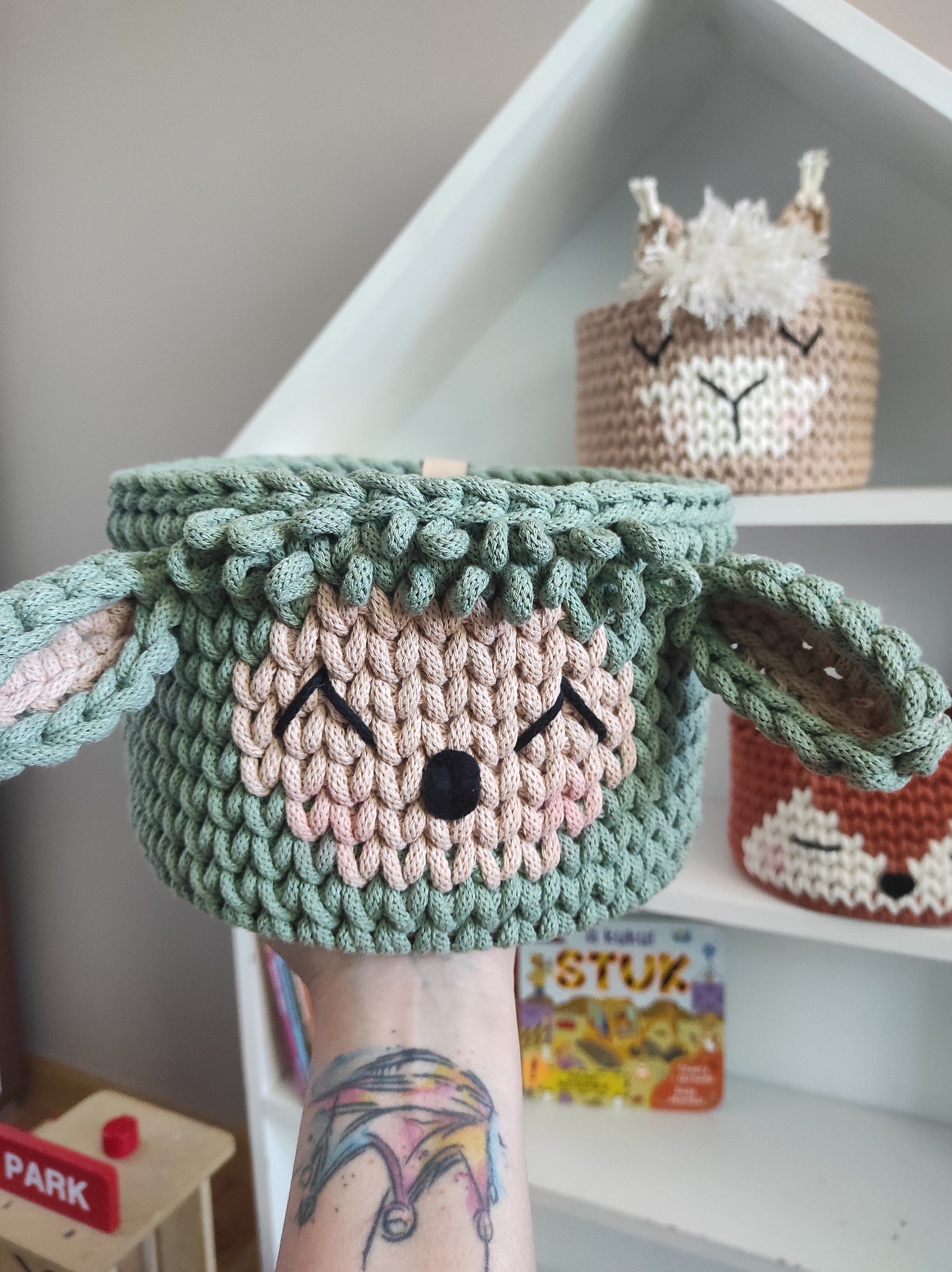 Crochet Basket Sheep, Basket for Toys, Big Sheep Organizer, Storage ...