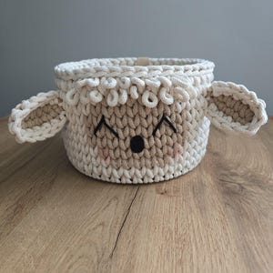 Crochet Basket Sheep, Basket for Toys, Big Sheep Organizer, Storage ...