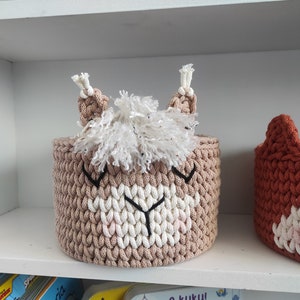 Llama Natural Colors Organizer Basket for Kids Belongings, Stylish ...