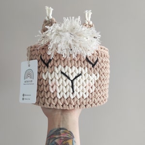 Llama Natural Colors Organizer Basket for Kids Belongings, Stylish ...