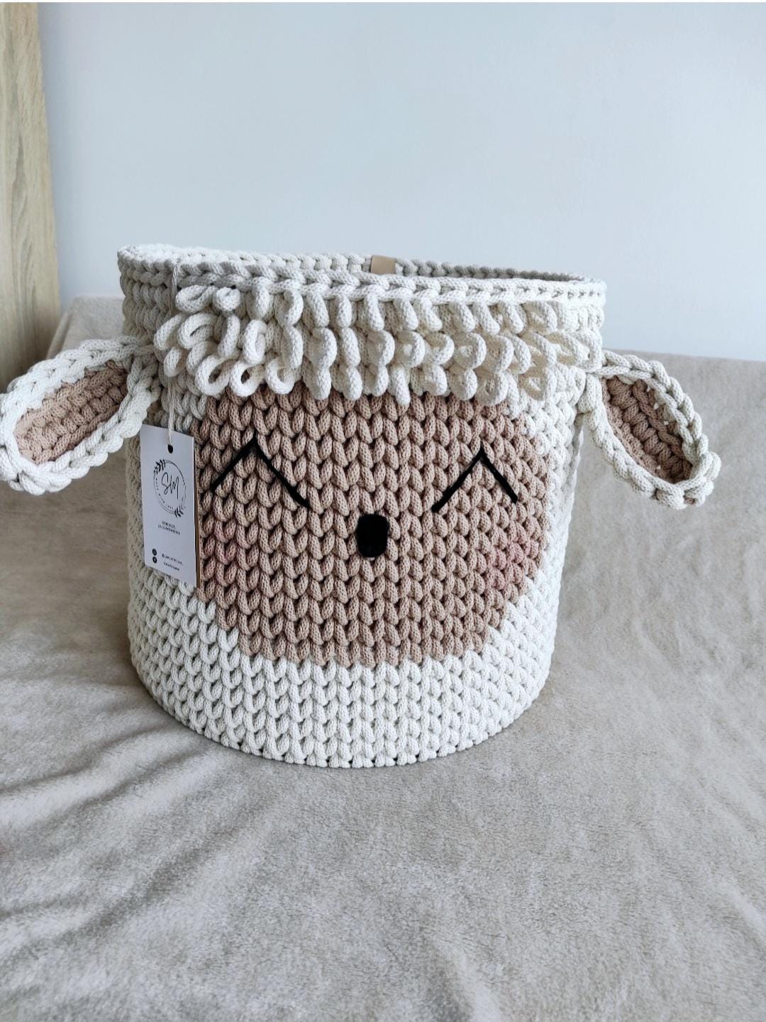 Crochet Basket Sheep, Basket for Toys, Big Sheep Organizer, Storage ...