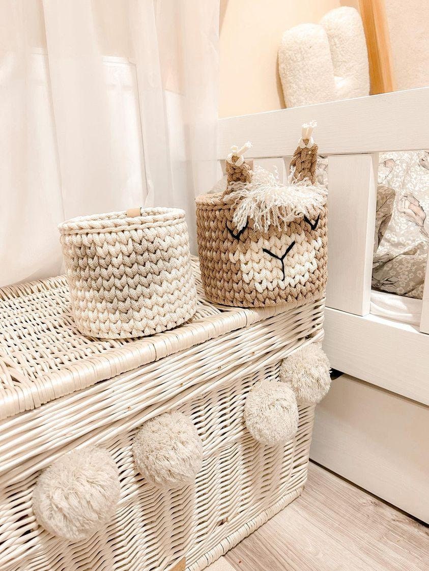 Llama Natural Colors Organizer Basket for Kids Belongings, Stylish ...