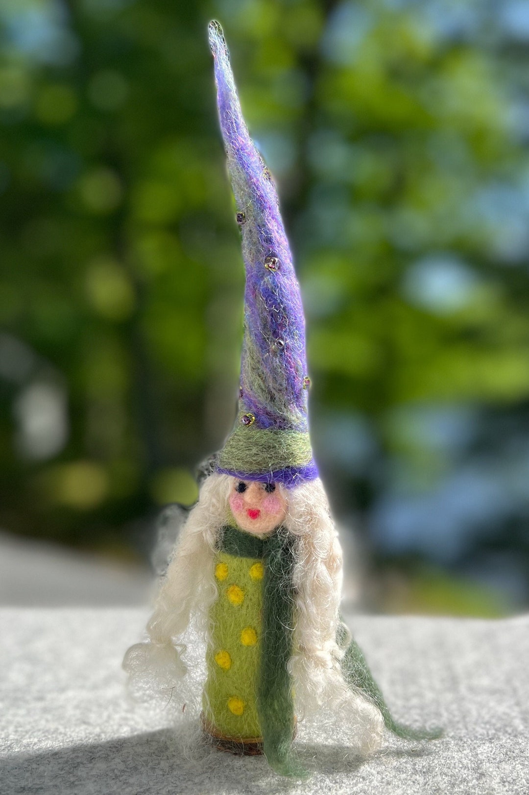 Needle-felted Wool Wise Woman, Whimsical Wool Sculpture, Gnome, Nisse ...