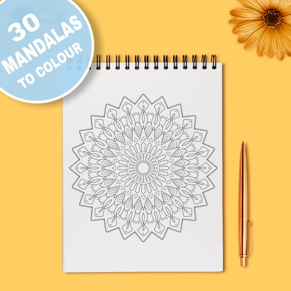 Mandala Coloring Pages 30 Pages Printable Colour Pages | Etsy