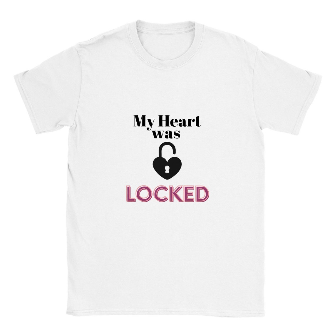 Heart Lock and Key T-shirt, Love Symbol Tee, My Heart Was Locked Shirt ...