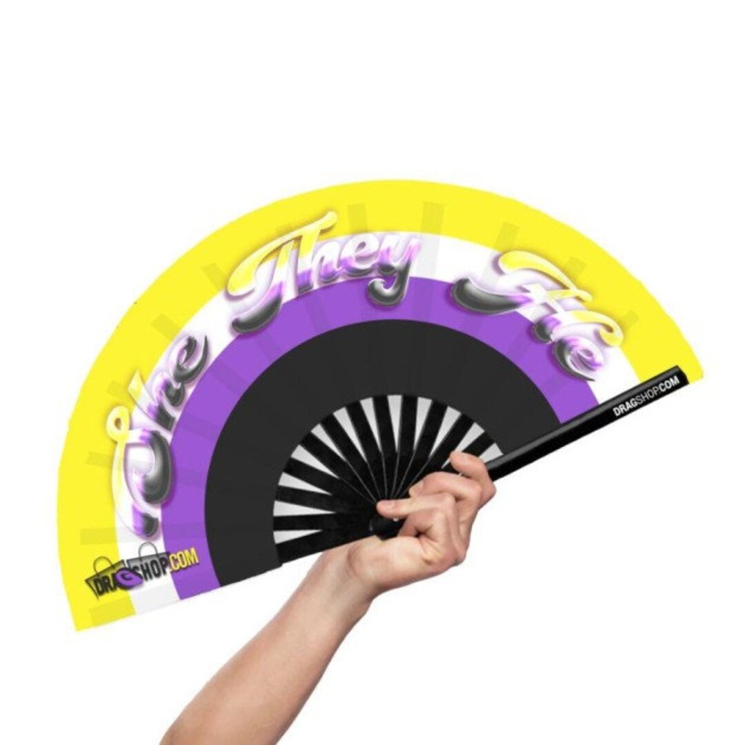 Bamboo Clack Fan She They He Non Binary Flag Fan - Etsy