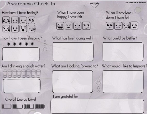 Self Awareness Check in I Set of 4 DIGITAL DOWNLOAD | Etsy