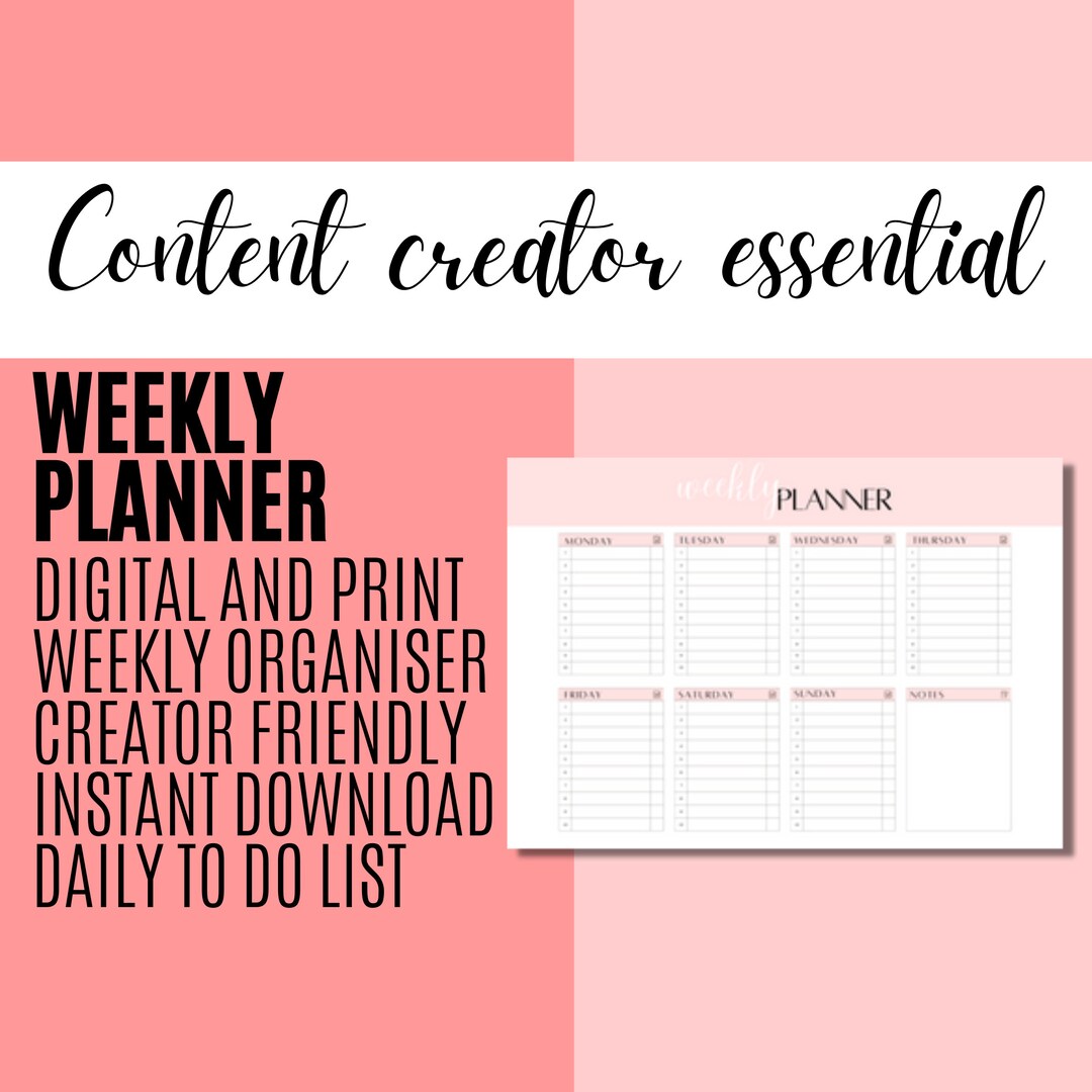 Adult Weekly Planner Organizer Printable Digital Diary Schedule Camgirl ...