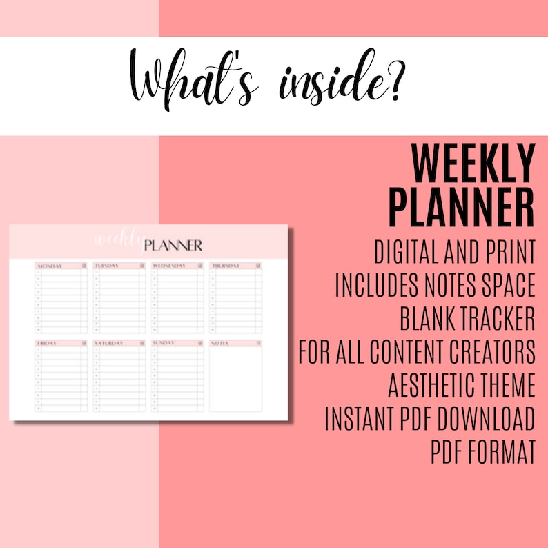 Adult Weekly Planner Organizer Printable Digital Diary Schedule Camgirl ...