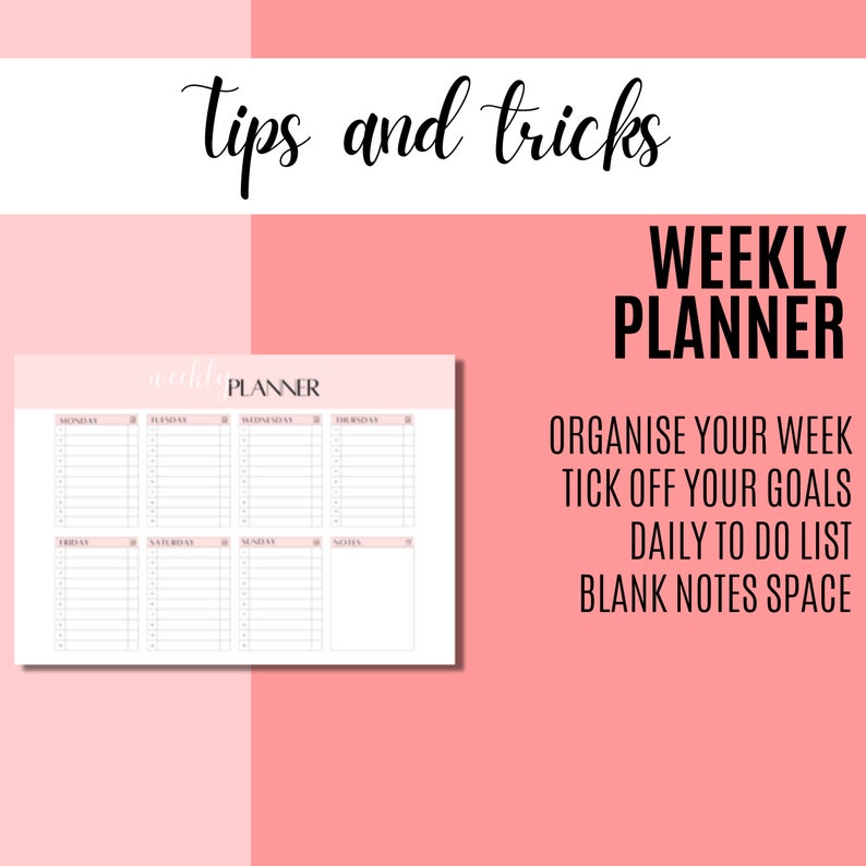 Adult Weekly Planner Organizer Printable Digital Diary - Etsy