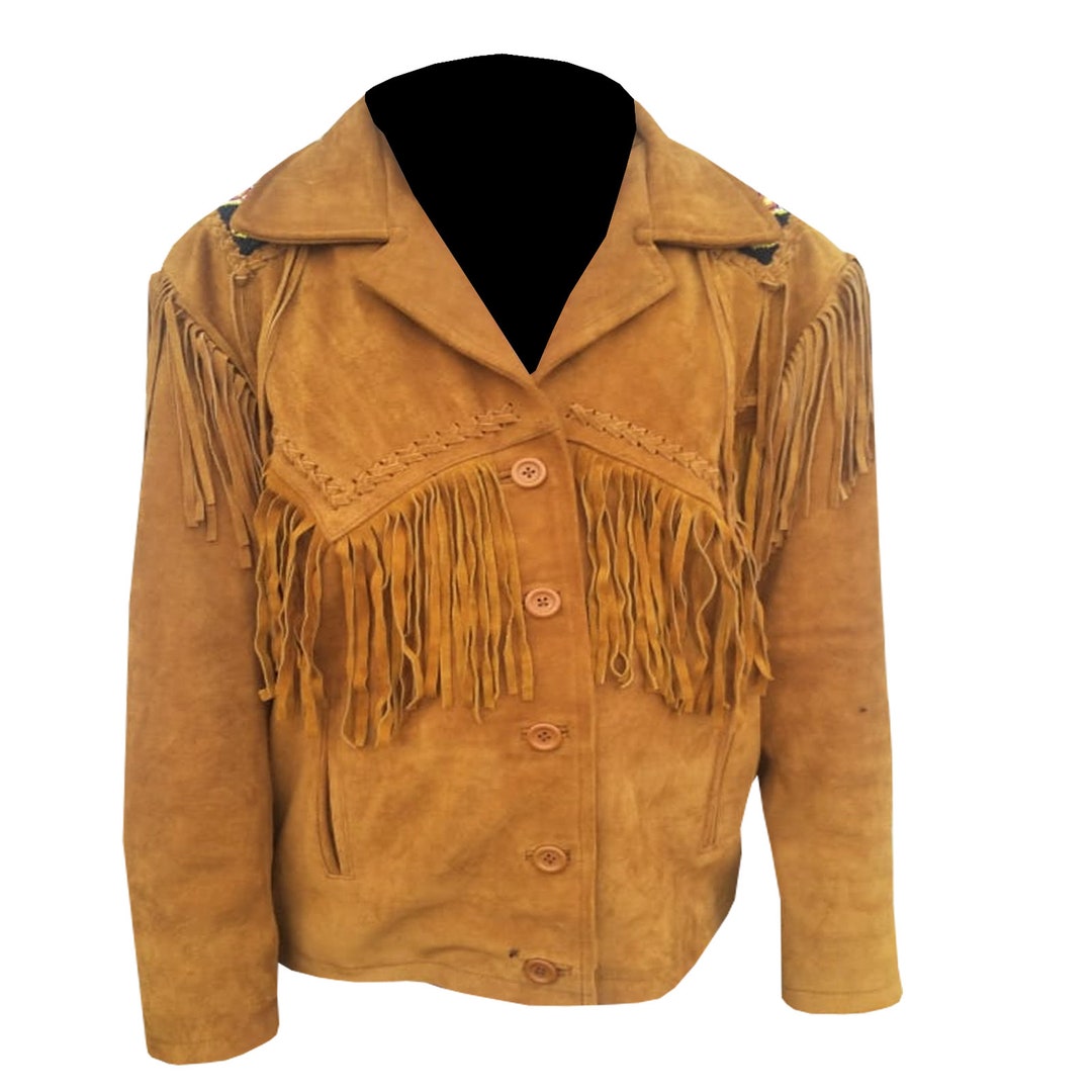Handmade Suede Leather Jacket, Genuine Leather, Cow Boy Style Jacket ...