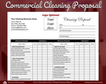 Commercial Cleaning Proposal Agreement Checklist, Cleaning Service ...