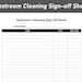 Restroom Cleaning Sign-off Sheet, Employees Bathroom Cleaning Schedule ...