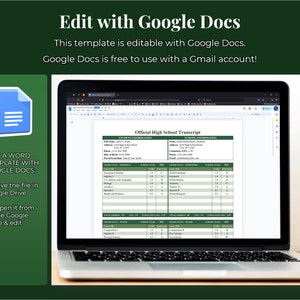 Editable Homeschool High School Transcript Template (google Docs/word ...