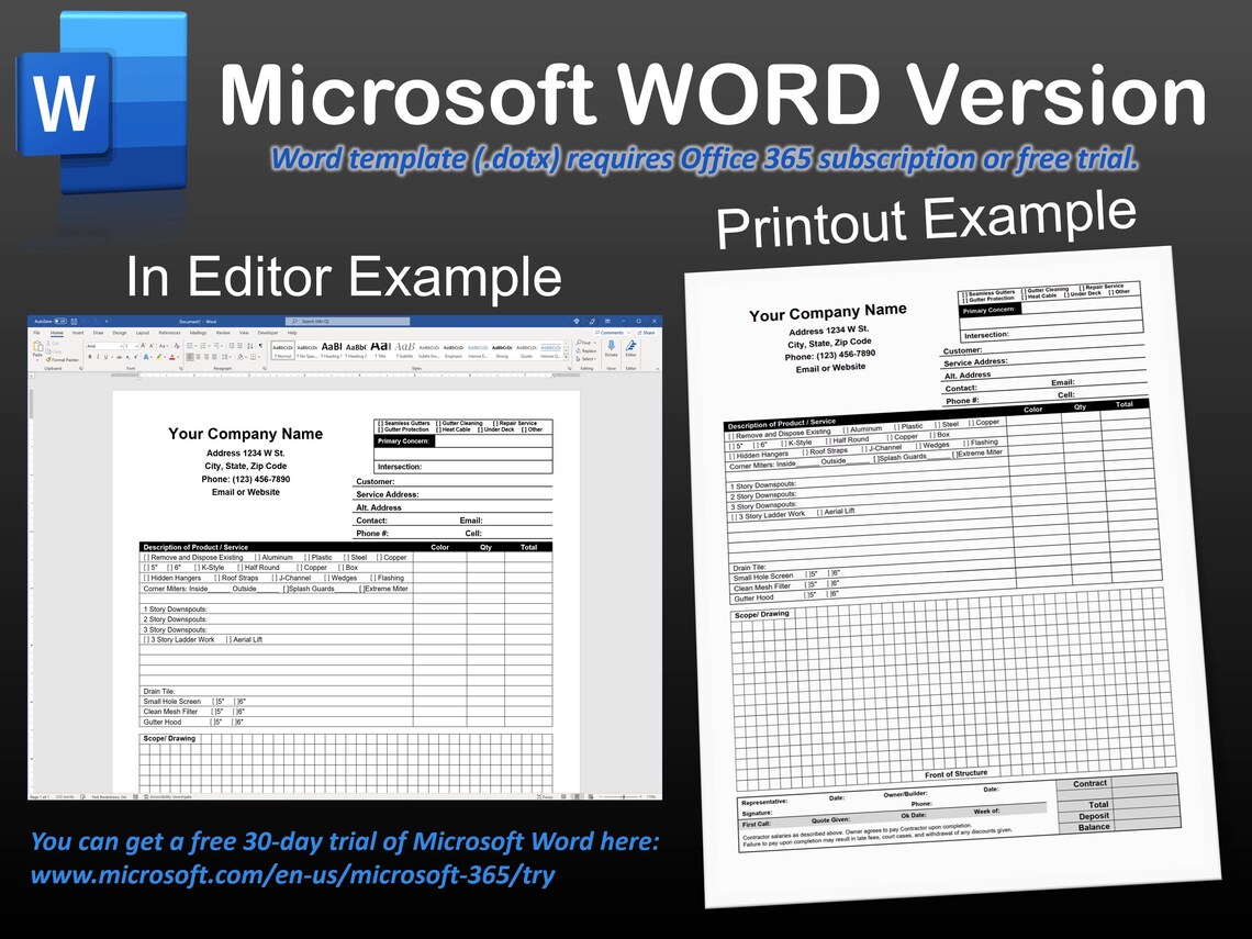 Seamless Gutter Estimate (old Drawing Style Bid) Rain Gutter ...