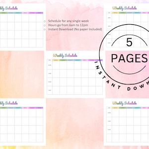 EDITABLE Weekly Schedule Template, WORD, Google Docs, Apple Pages ...