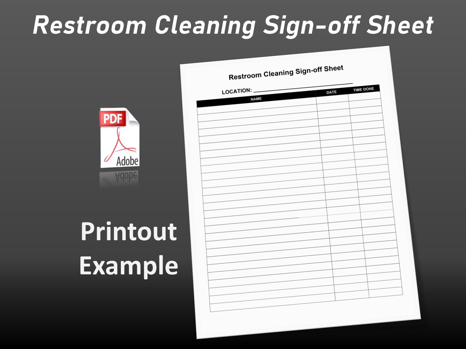 Restroom Cleaning Sign-off Sheet Employees Bathroom Cleaning - Etsy