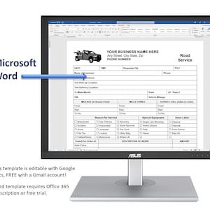 Towing Invoice, Tow Truck Service Invoice, Wrecker Service Invoice ...