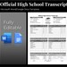 Editable High School Transcript Template, Fillable and Printable ...