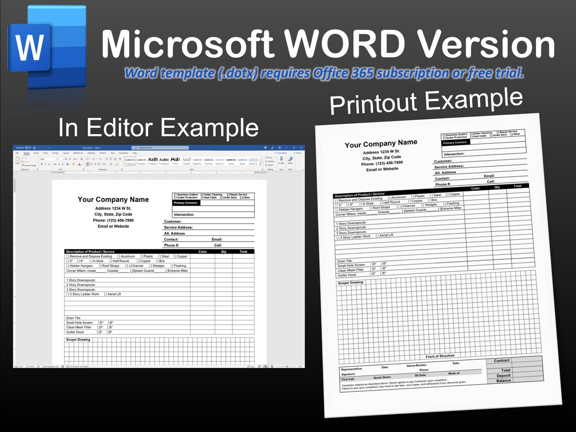 Seamless Gutter Estimate old Drawing Style Bid Rain Gutter - Etsy