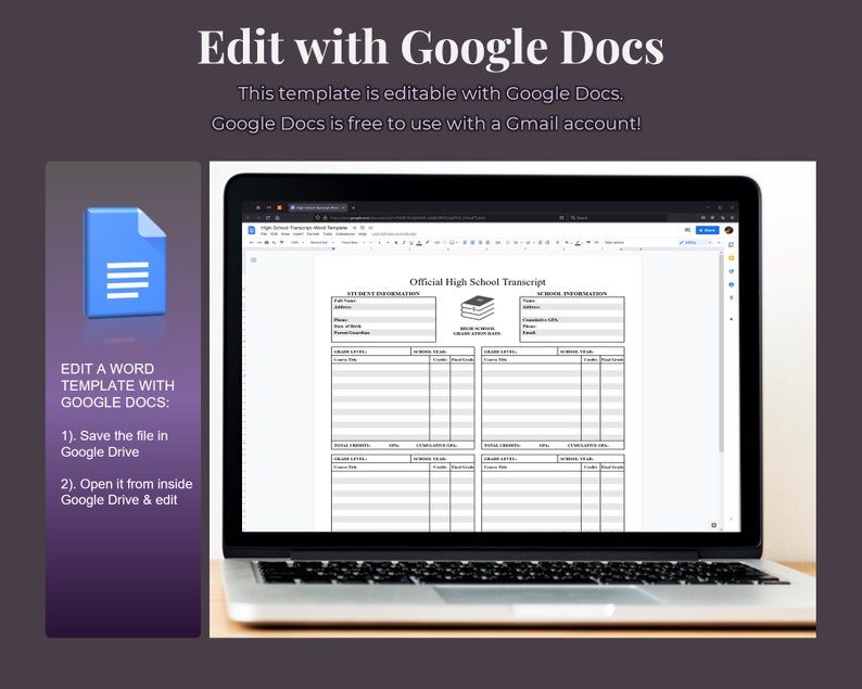 Fillable Printable High School Transcript Template, Homeschool ...
