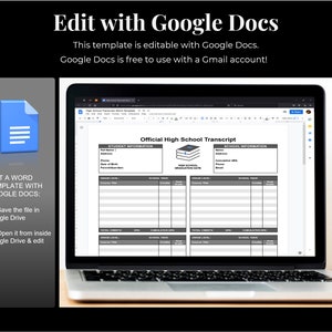 Editable High School Transcript Template, Fillable and Printable ...