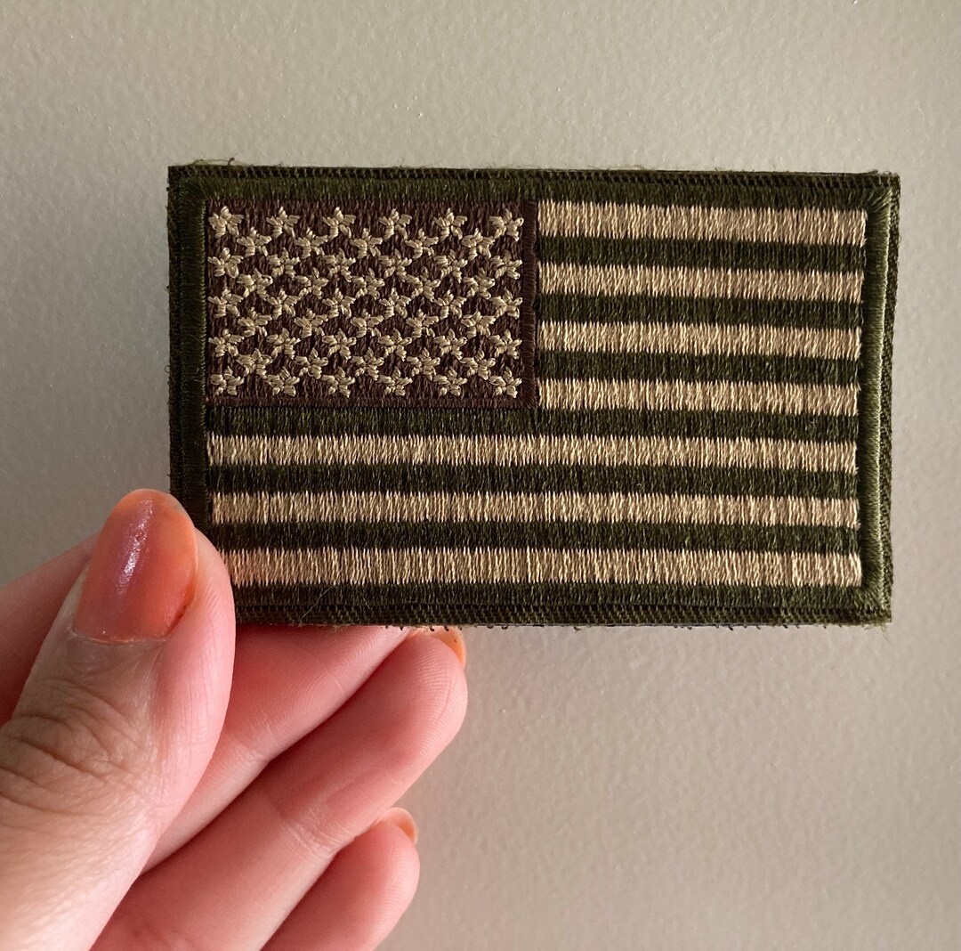 American Flag Green/tan Tactical Patch - Free Shipping - Etsy