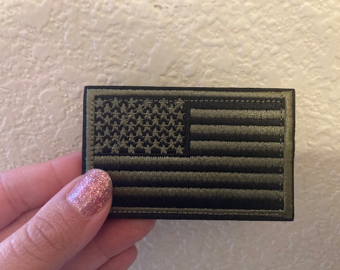 Green & White American Flag Patch - Etsy