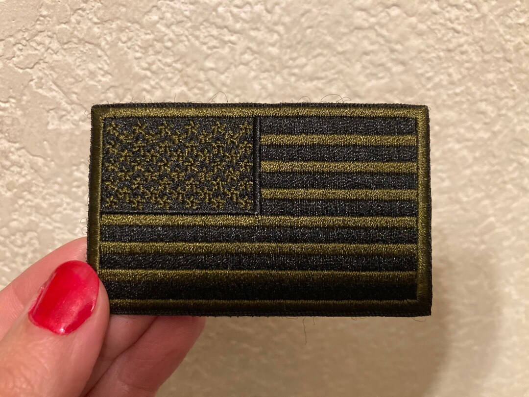 American Flag OD Green Tactical Velcro Patch - Free Shipping - Etsy
