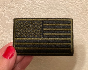 Green & White American Flag Patch - Etsy