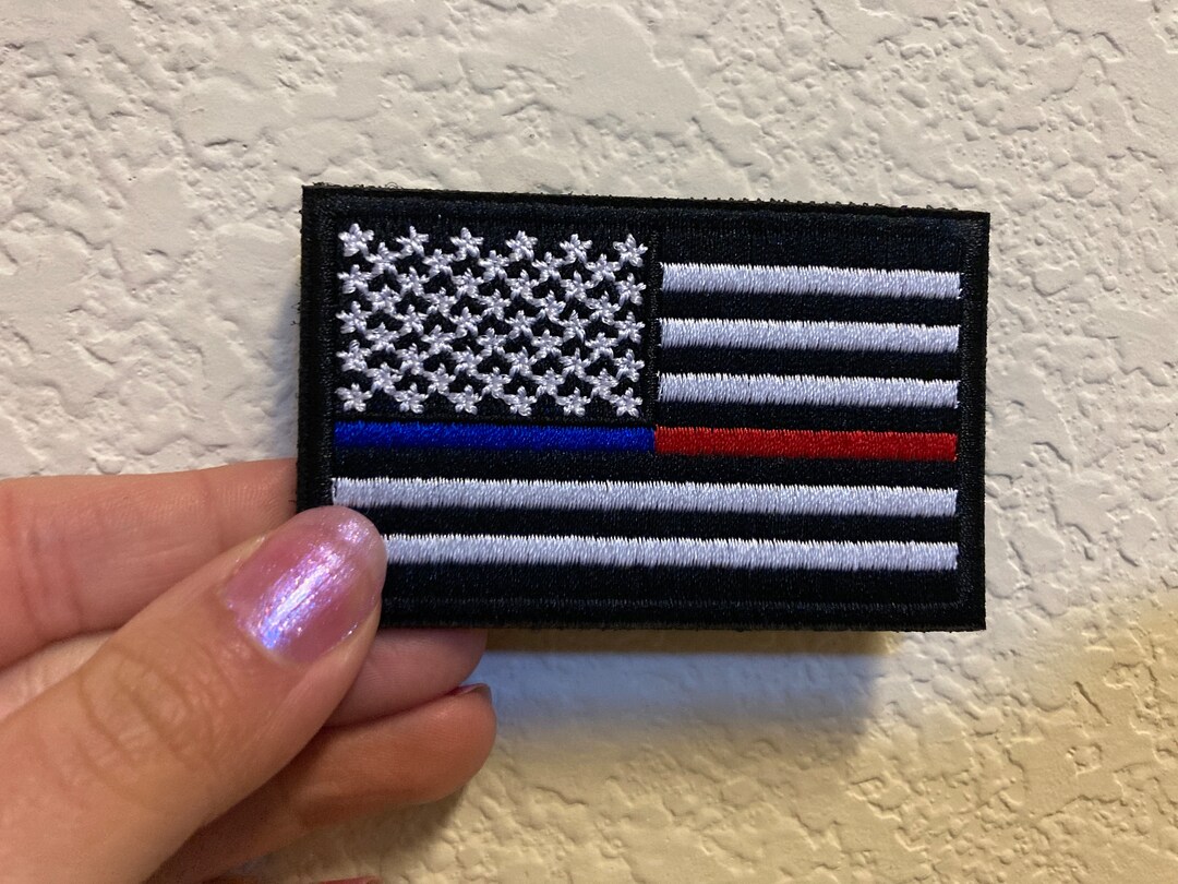 American Flag Blue and Red Line Patch - Free Shipping - Etsy