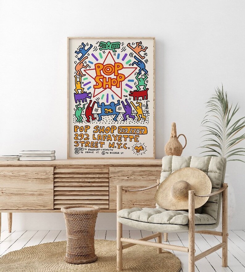 Keith Haring Pop Shop Pop Art Print Colourful Wall Art - Etsy UK
