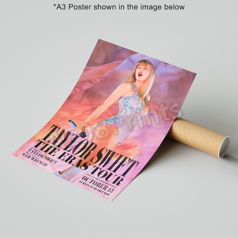 Taylor Swift The Eras Tour Movie Poster Wall Art Print Room Decor A1 A2