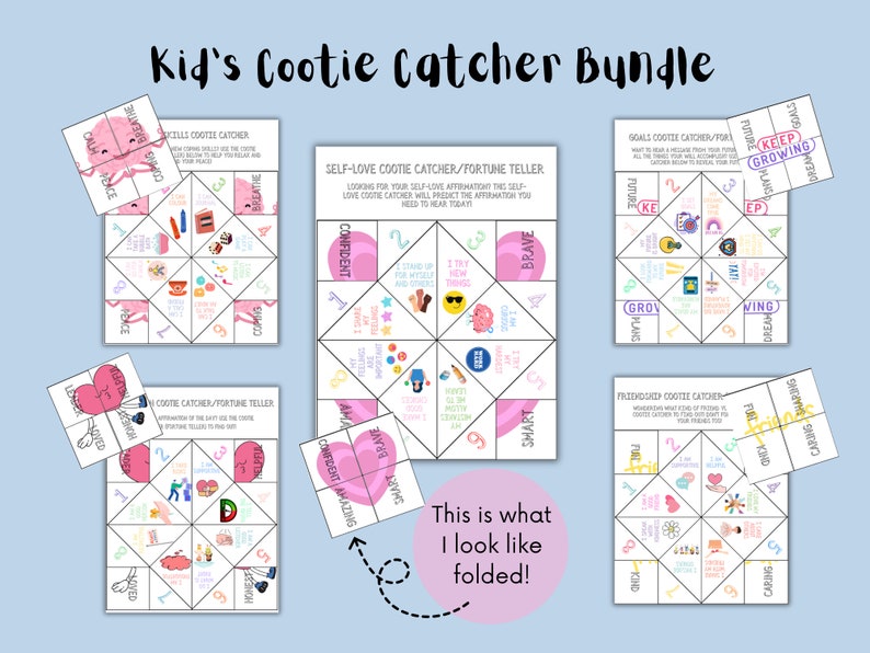 Kid's Cootie Catcher - Origami Fortune Teller Template Game - Etsy