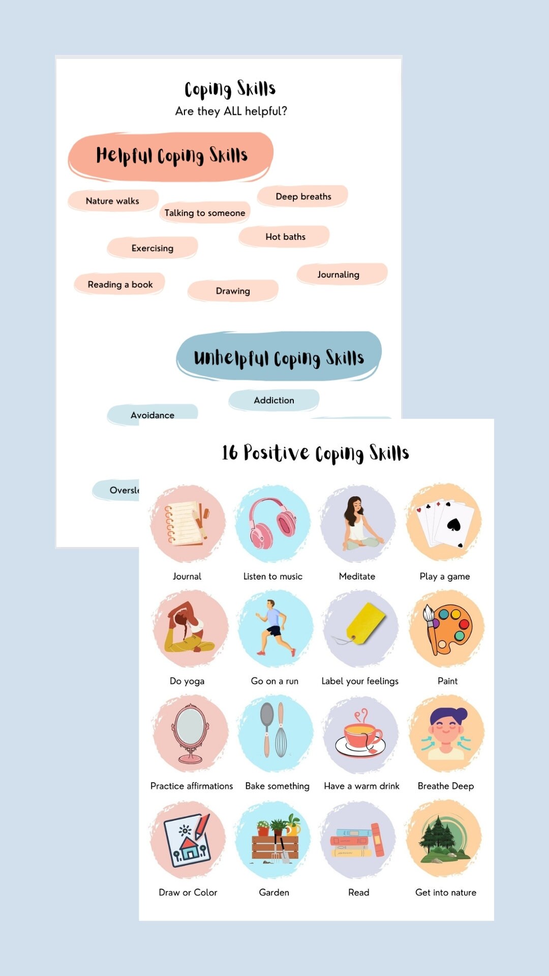 Coping Skills Bundle Poster, Coping Skills Worksheets, Mental Health ...