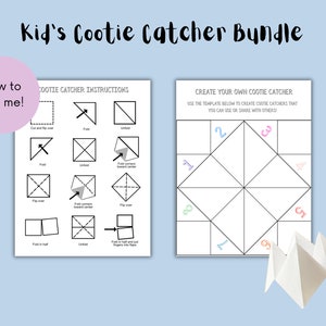 Kid's Cootie Catcher - Origami Fortune Teller Template Game - Etsy