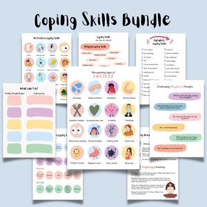 Coping Skills Bundle Poster, Coping Skills Worksheets, Mental Health ...
