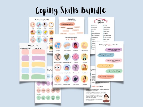Coping Skills Bundle Poster Coping Skills Worksheets Anxiety - Etsy