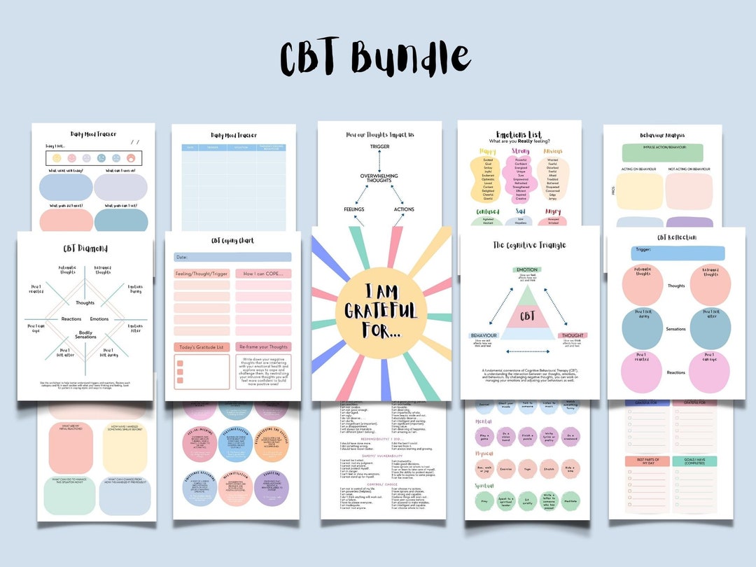 CBT Bundle Poster: Mental Health, Anxiety Relief (digital Download ...